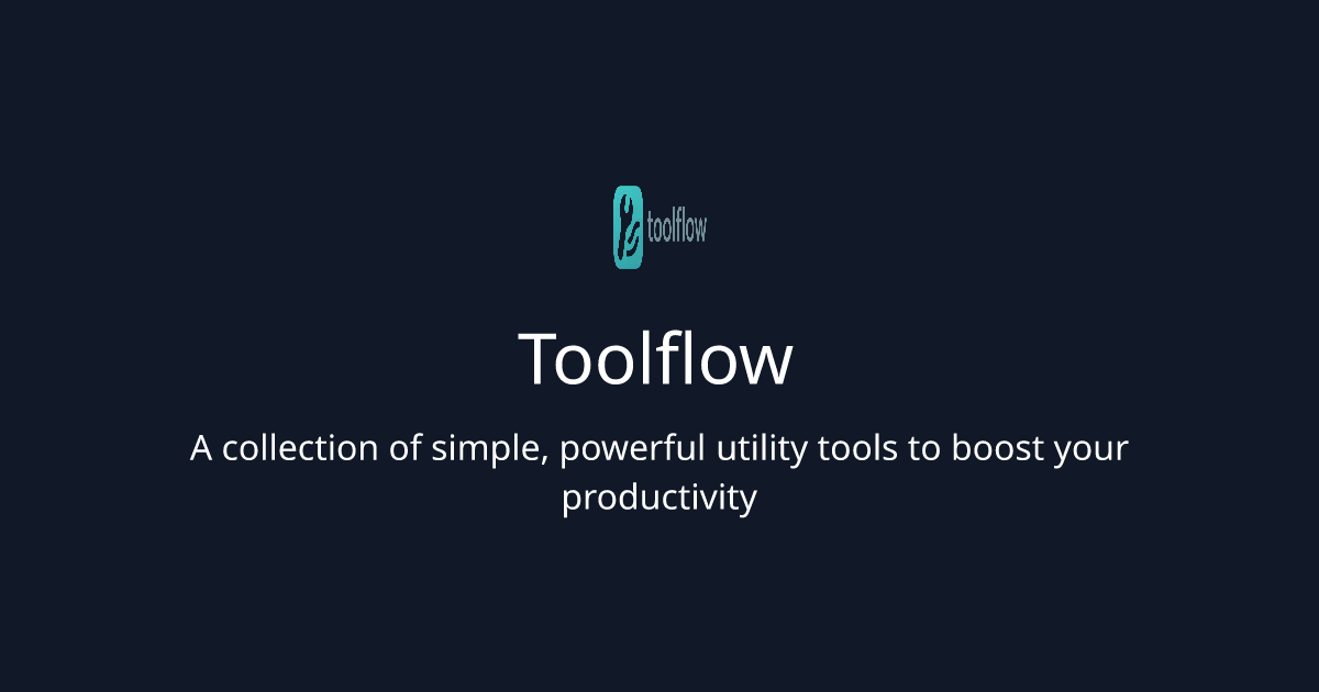 Toolflow - Utility Tools Platform